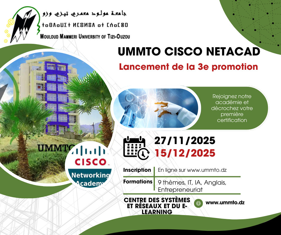 UMMTO CISCO NETACAD: Lancement de la troisième promotion - Université ...